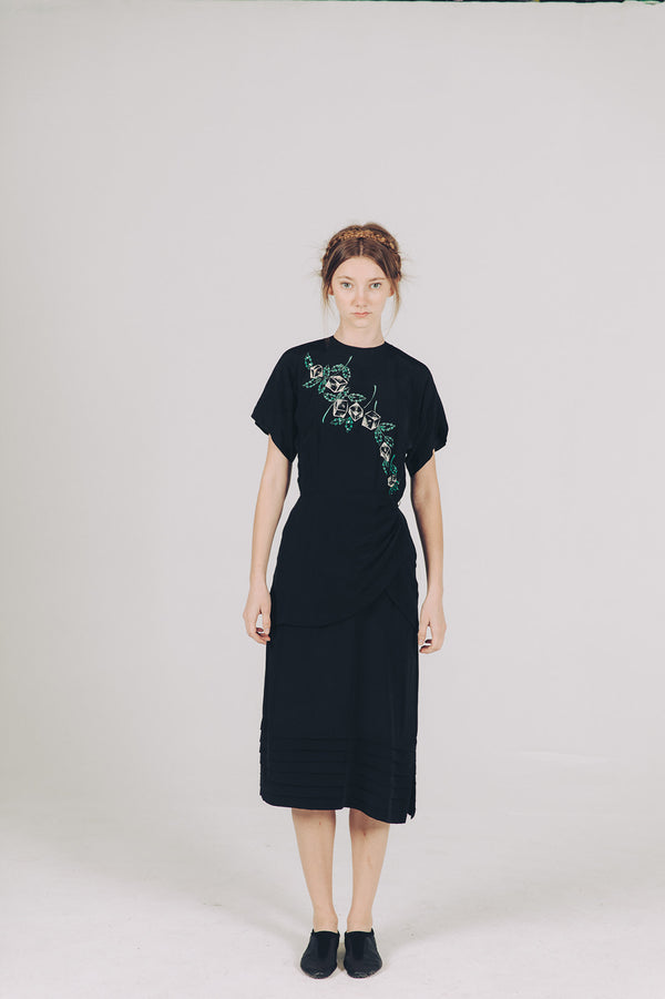 1940s crepe dice dress – Devore Vintage